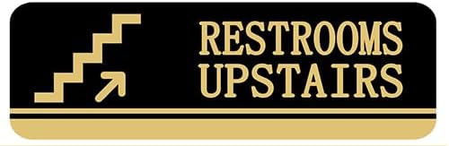 Amazon.com : HUVUB Restrooms Upstairs. Sign, 3" X 9" Acrylic Smoking ...