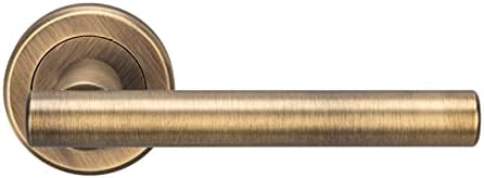 Copper Door Handles on Round Rose with Polished Copper Finish : Amazon ...