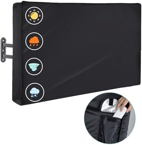 Amazon.com: Outdoor TV Cover 55 inch Weatherproof and Waterproof, Black ...