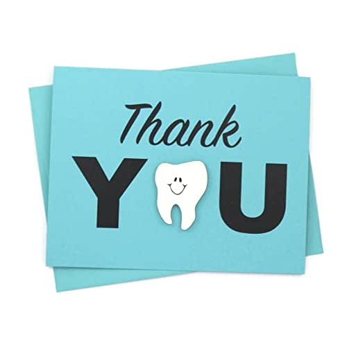 Amazon.com: Tooth Thank You Card for Dentists Pack of 10 | Handmade ...