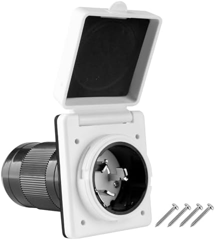 Amazon.com: Ficstar 50 AMP Twist Lock RV Shore Power Inlet 125V/250V ...