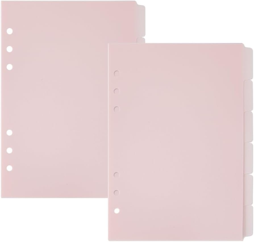 SUPERFINDINGS 12 Sheets Pink Binder Dividers A5 Index Binder Dividers 6 ...