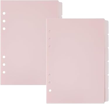 SUPERFINDINGS 12 Sheets Pink Binder Dividers A5 Index Binder Dividers 6 ...