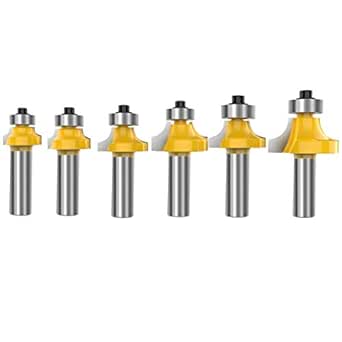 ROOCBIT 1/2 Inch Shank Round-Over Router Bits Corner Rounding Edge ...