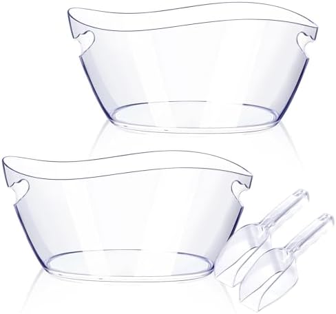 Amazon.com: 6 Pcs LED Ice Bucket Bulk with Scoop and Tongs 4L LED Light ...