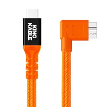 Amazon.com: KINGKABLE USB3.1 TypeC to Micro B Right Angle Cable for ...