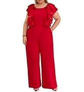Amazon.com: VERWIN Plain Dressy Full Length Bowknot Women's Jumpsuit ...