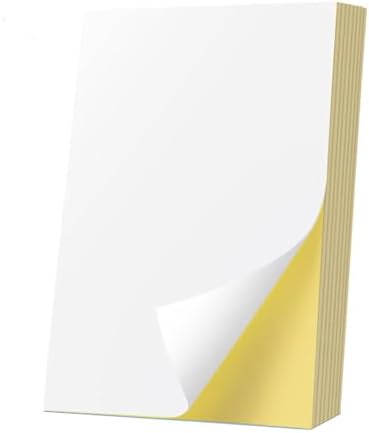 Amazon.com: Label Sticker Paper, 100 Sheets A4 Full-Page Sticker ...