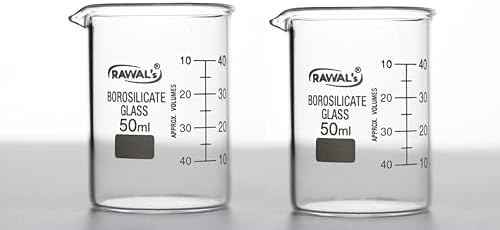 RAWAL'S Borosilicate 3.3 Glass Beaker with graduation marks and spout ...