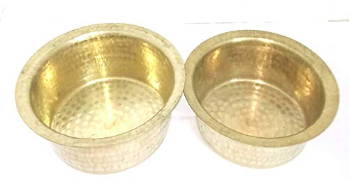 Buy Brass Heavy Bottom Bhagona - 3 L, 4 L, 2 Pieces, Yellow Online at ...
