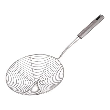Stainless Steel Deep Fry Chinese Jhara Puri Strainer with Long Handle ...