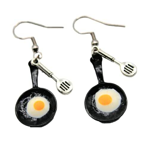 Amazon.com: Fried Egg Earrings | Unique Food Jewelry for Women ...