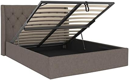 Amazon.com: Novogratz Her Majesty Lift Up Storage Bed Frame , Queen ...