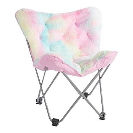 Amazon.com: Heritage Kids Faux Fur Butterfly Chair, Rainbow 27.5D x 31 ...