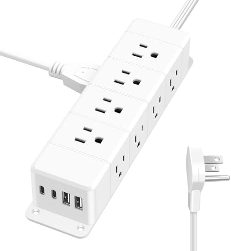 Amazon.com: ANNQUAN 40W Fast Charging Under Desk Power Strip,12 Outlet ...