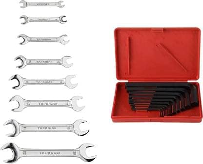 GM Traders Double Ended spanner set and KI-10V Allen key set black (6 * ...