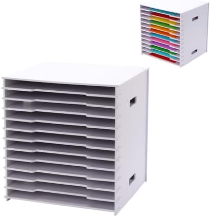 Amazon.com: YINSHCO Scrapbook Paper Organizer 12" x 12", 12 Tier File ...
