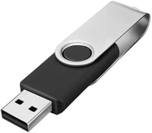 Amazon.com: 1 Pack 8GB Black USB Flash Drive USB 2.0 Swivel Design ...