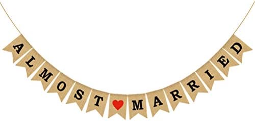 Amosfun Wedding Hanging Banner Almost Married Letter Engagement Wedding ...