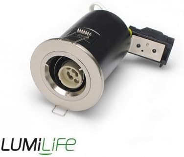 LUMiLife GU10 Spotlight Fitting - Fire Rated - 4 Pack - Brushed Nickel ...