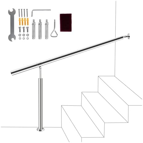 VEVOR Step Handrail 304 Stainless Steel Stair Railing 1-2 Step for ...