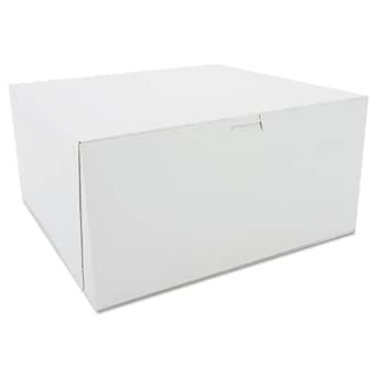 Amazon.com: SCT Tuck-Top Bakery Boxes, White, Paperboard, 12 x 12 x 6 ...
