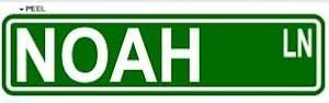 Amazon.com: Noah Street Road Sign - 8.25" X 2.0" Size - Name Window ...