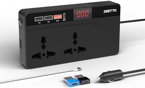 Ceptics 200W Car Laptop Charger/Power Inverter with 2 USB(3.1A Max) + 1 ...