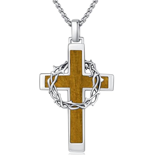 Cross Necklace 925 Sterling Silver Crucifix Pendant Necklace Christian ...