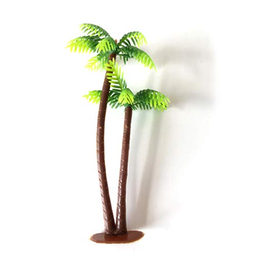 Veemoon Model Trees Mini Palm Tree, Green Palm Tree Coconuts Topper ...