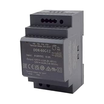 DDR-60G-12 12V 5A 60W DIN Rail Power Supply - Ultra Slim, Wide Input ...