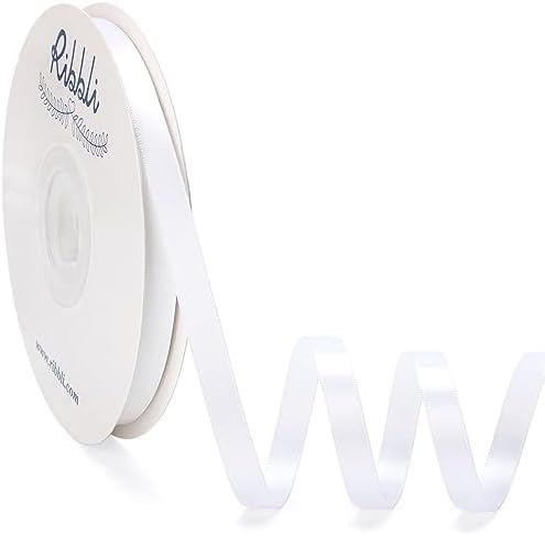 Amazon.com: Double Faced White Satin Ribbon: 3/8 Inch 100 Yards Roll