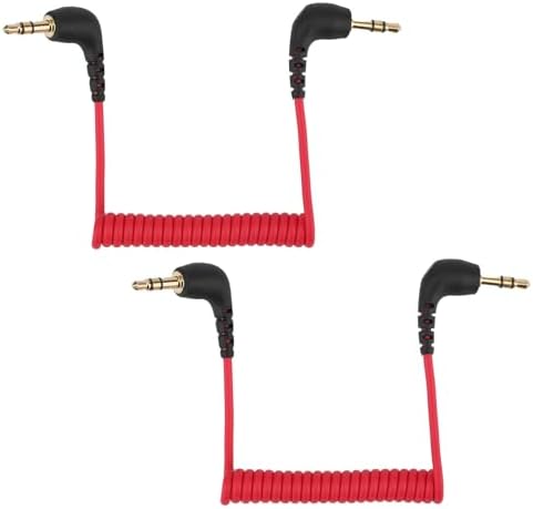 BTFO 2pcs 3.5mm Microphone Cable, Camera Audio Cable 3.5mm TRS Coiled ...