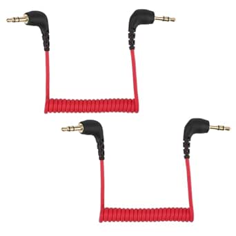 2pcs 3.5mm Microphone Cable, Camera Audio Cable 3.5mm TRS Coiled Dual ...