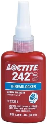 Loctite 242 Medium Strength Threadlocker, 50 mL Bottle, Blue : Amazon ...