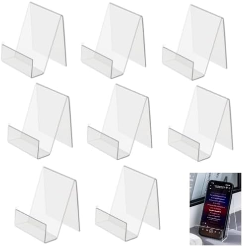 DACUAN Acrylic Book Stands, 8 Pack Clear Book Holder, Acrylic Book ...