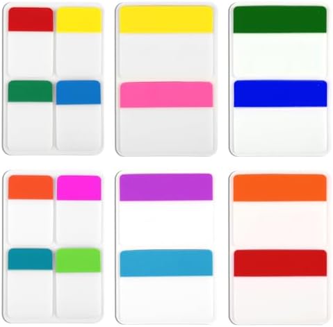 Amazon.com : 320PCS Sticky Index Tabs Transparent Sticky Notes Colored ...