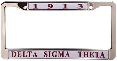 Amazon.com: Delta Sigma/Σ Theta Text Decal Plastic License Plate Frame ...