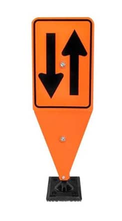 Opposing Lane Divider Sign, 12"x18" & 36" orange panel, Fixed Bottom ...