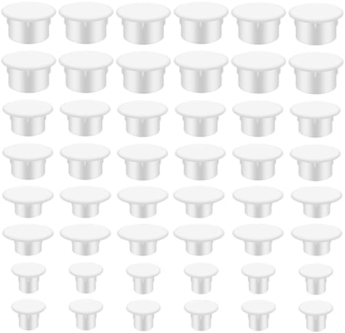 120Pcs Screw Covers White 4 Sizes Plastic Screw Caps White Hole Plugs ...