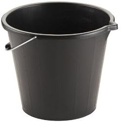 10 x Black Builders Bucket Plastic 3 Gallon 14 Litre 14L Strong Water ...