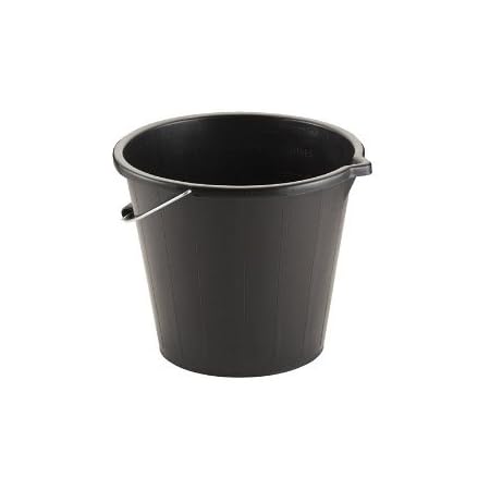10 x Black Builders Bucket Plastic 3 Gallon 14 Litre 14L Strong Water ...