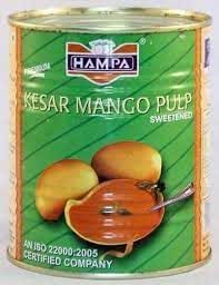 HAMPA - 2 PCS Kesar Mango Pulp Tin, Sweetened, Organic & Natural Aamras ...