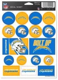 Amazon.com: Los Angeles Chargers Vinyl Sticker Sheet 5" x 7" : Sports ...