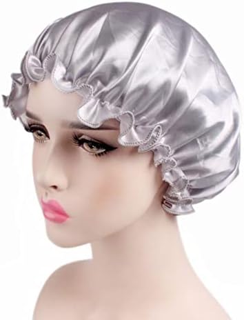 Amazon.com : Shower Caps, Satin Hair Bonnet Cap, Fashion Shower Hat ...