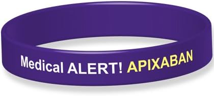 Medical Alert! Taking Apixaban Silicone Wristband (Large, Purple ...