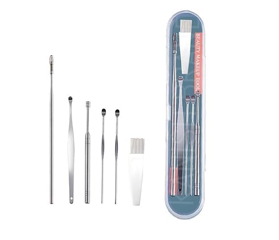Ear Wax Cleaner Reusable Removal Kit Steel Ear Cleansing Tool Set ...