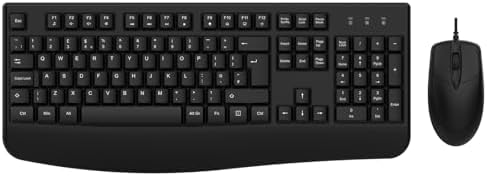 Logitech MK120 Wired Keyboard and Mouse Combo for Windows, Optical Wired Mouse, Full-Size ...
