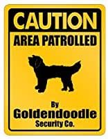 Amazon.com: Caution Area Patrolled by Goldendoodle Security Co - Dogs ...