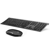 seenda SK38-3 Wireless Keyboard Mouse Set, Ultra Thin Rechargeable ...